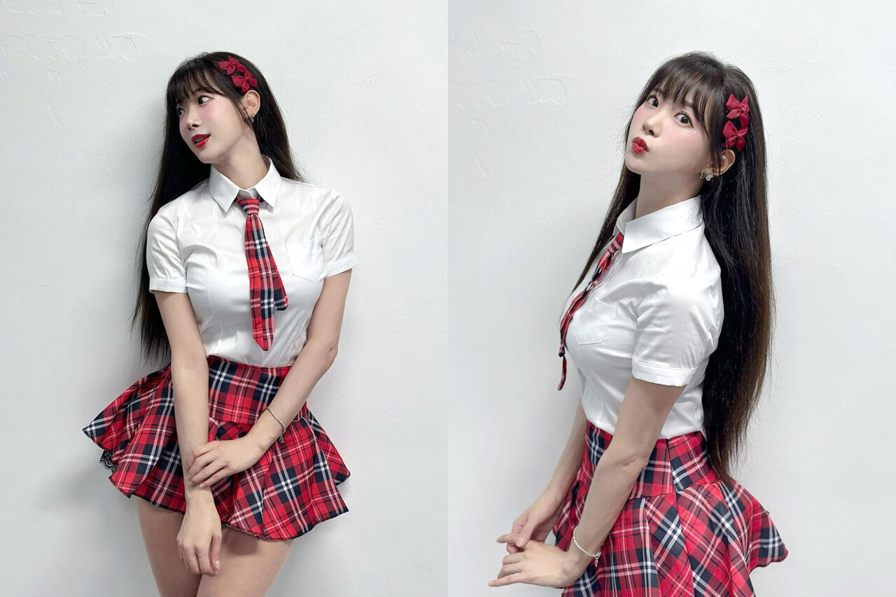 “미모가 레전드네” 김한나 터질 듯한 글래머 몸매 뽐내며 스쿨룩 완벽 소화 [룩♥스타]